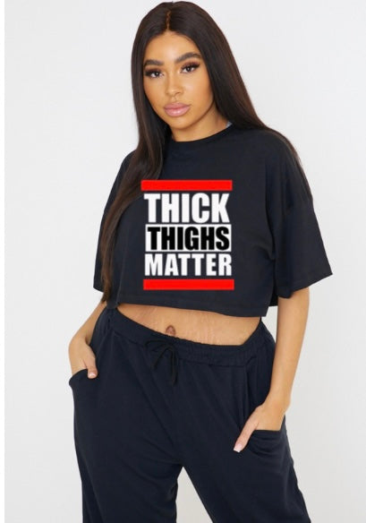 Thick Thigh Matters Crop Top | Curvitude Boutique